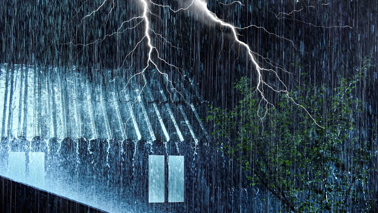 Heavy Stormy Night to Sleep Instantly | Real Thunderstorm, Heavy Rain ...