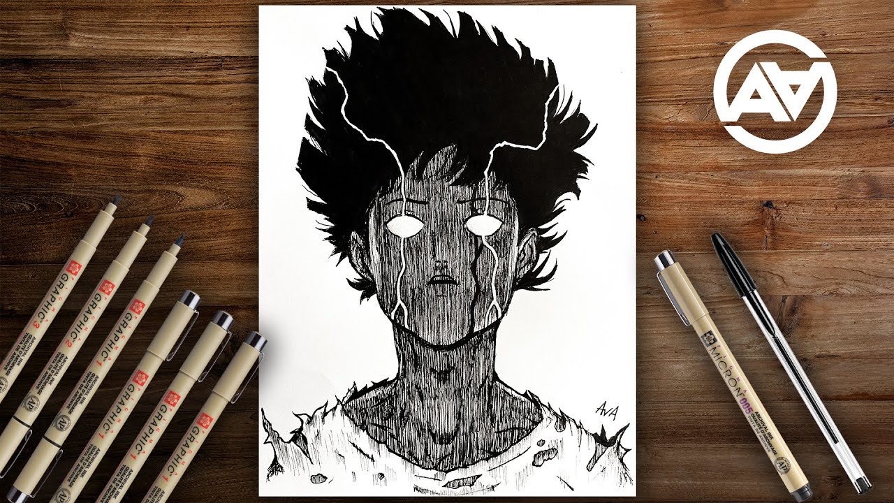 Drawing MOB (Shigeo Kageyama) [Mob Psycho 100] - Freehand Drawing - YouTube