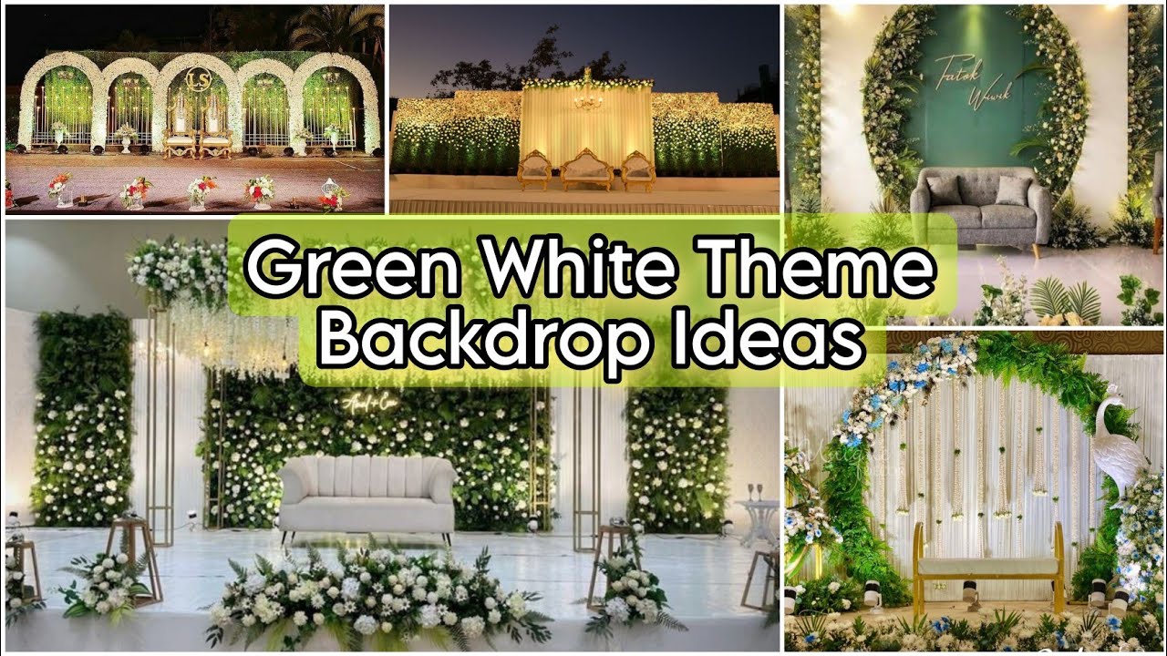 green white theme stage decoration ideas|green white backdrop ideas ...