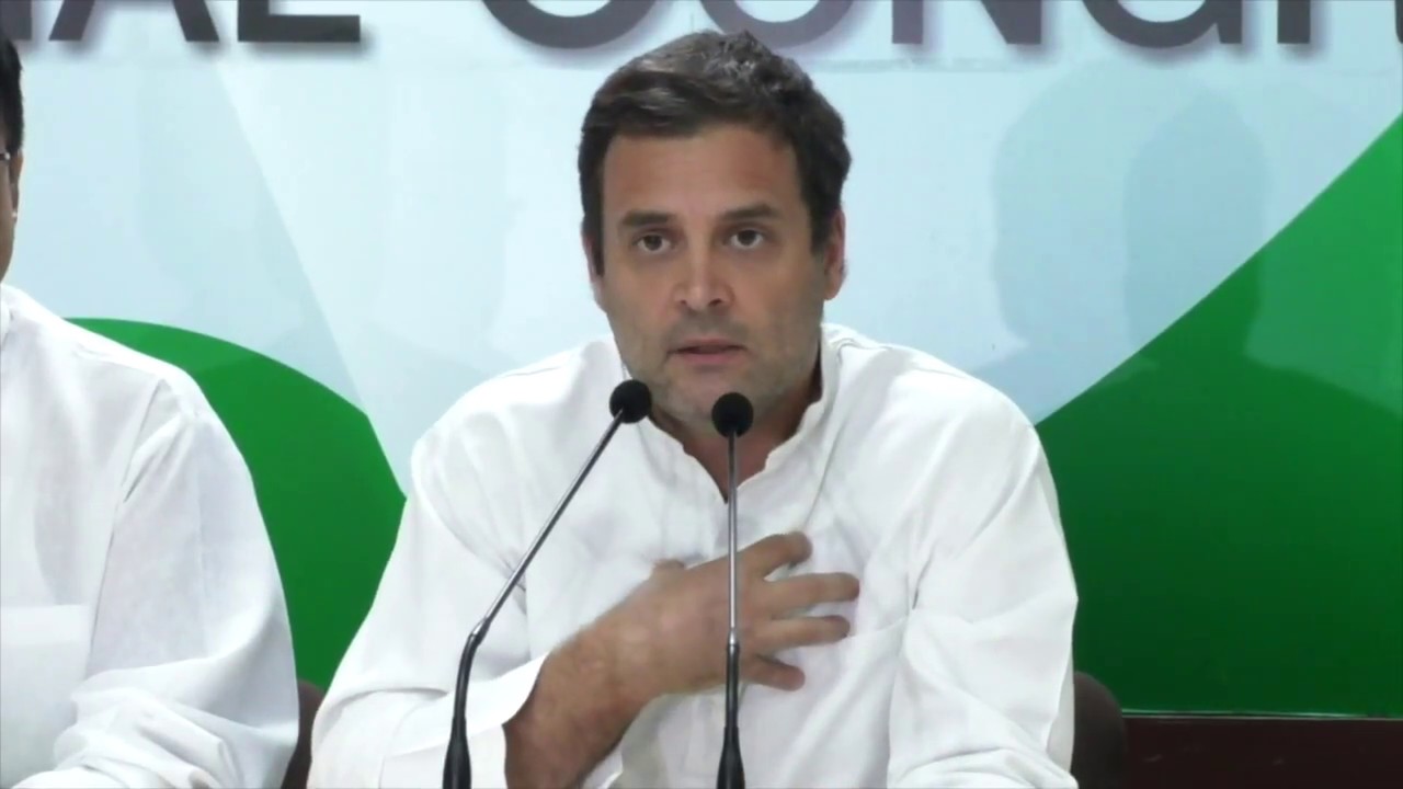Congress President Rahul Gandhi addresses the media at AICC HQ - YouTube