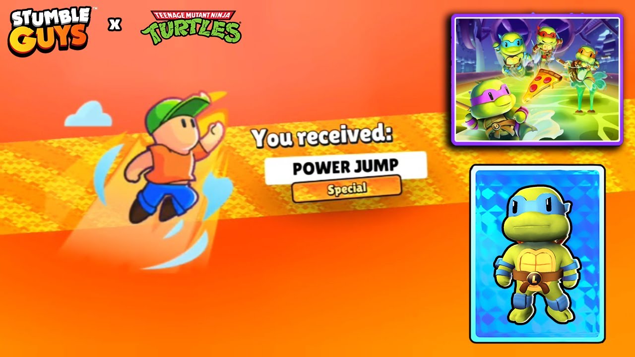 STUMBLE GUYS 0.70 UPDATE - NEW POWER JUMP SPECIAL EMOTE | STUMBLE GUYS x Teenage Mutant Ninja ...