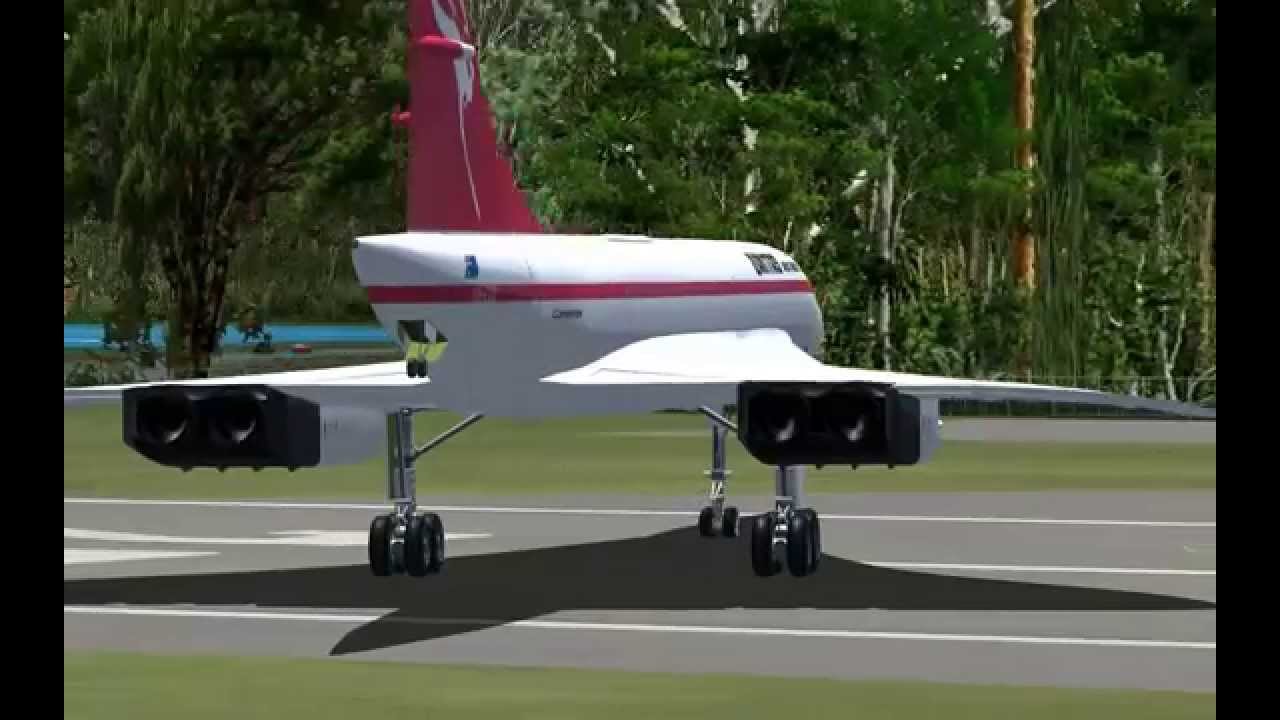 FSX Qantas Concorde Princess Juliana Airport landing - YouTube