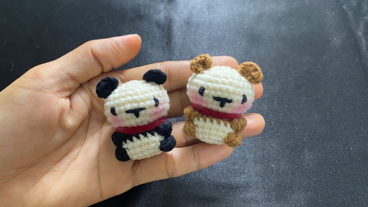 How to crochet mini panda - panda keychain/ Crochet couple gift/DIY ...