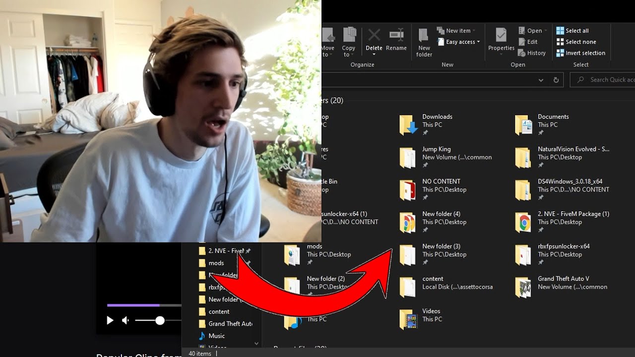xqc accidentally leaks his files folder - YouTube