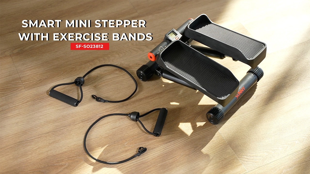Smart Mini Stepper w/ Exercise Bands | Sunny Health & Fitness - YouTube