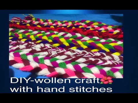 DIY-wollen crafts/how to do wollen mat without sewing/wollen crafts ...