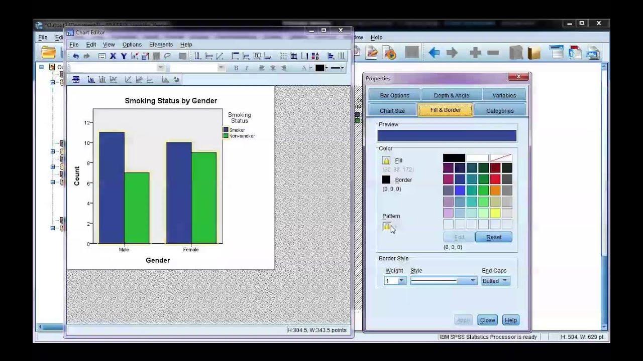 Edit charts in SPSS: Example using a clustered bar chart - YouTube