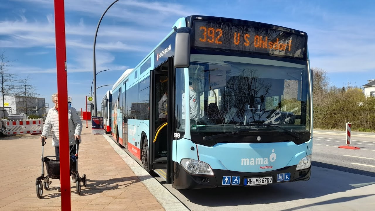 Mitfahrt im kompletten 392 von Teufelsbrück (Fähre) bis U S Ohlsdorf im ...
