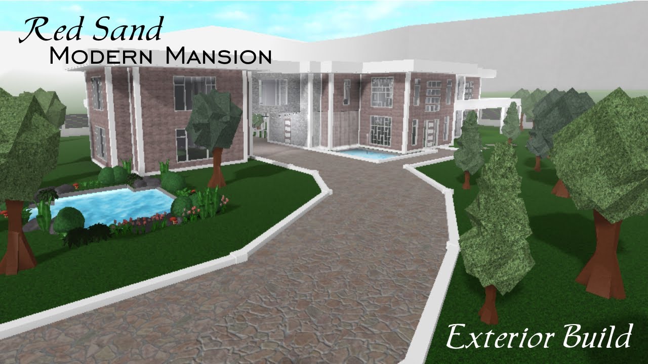 Red Sand Modern Mansion Exterior Build | Bloxburg Speedbuild | Riivv3r ...
