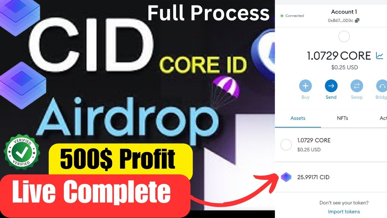 500$ Core Dao New Airdrop | Earn Free Core ID (CID) Token | Meta Mask ...