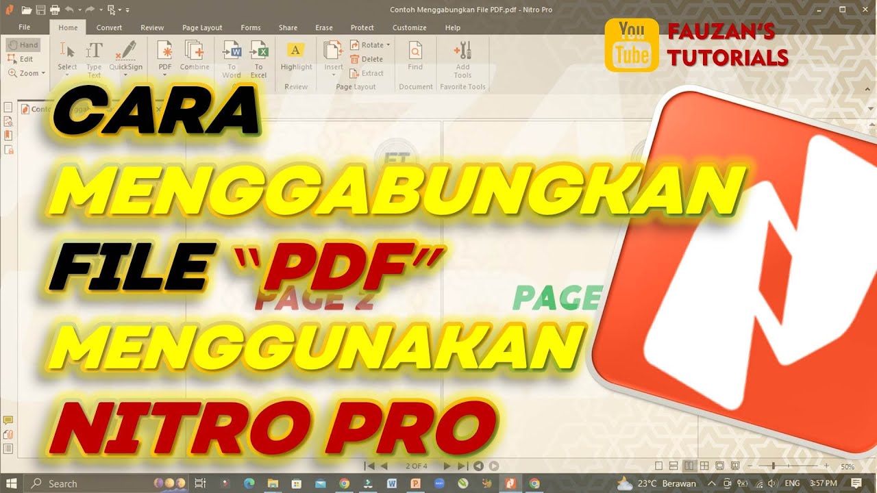 Cara Menggabungkan File PDF Menggunakan Nitro Pro - YouTube