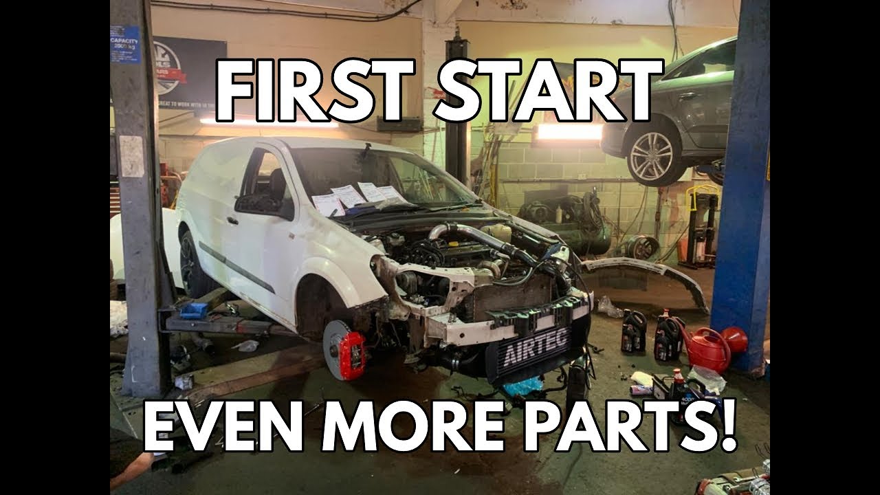 First start of the now fully built motor and head in the VXR van. - YouTube