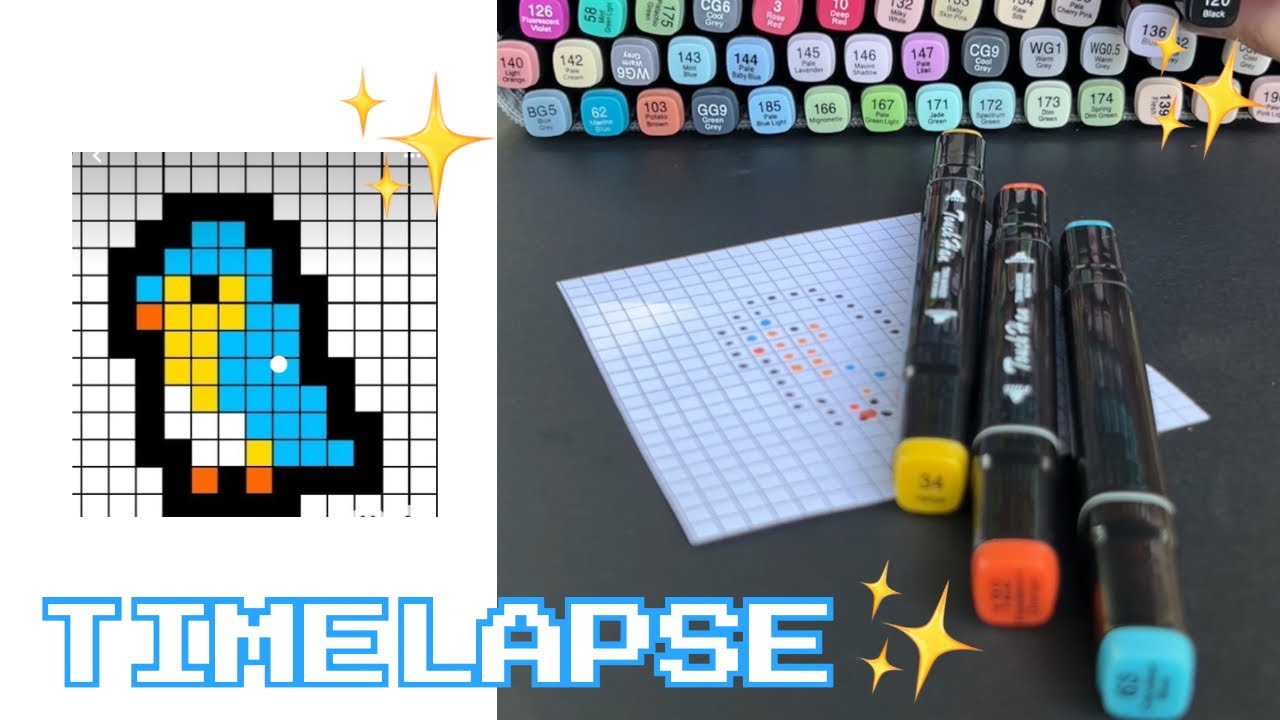 Simple Pixel Art Ideas | Pixel Art Timelapse | Cute Bird Pixel Art ...