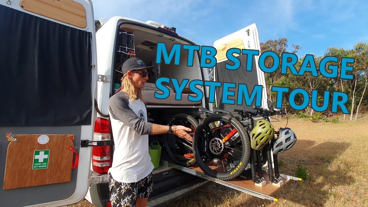 New DIY MTB Storage Slider Tray System - Sprinter Van Home on Wheels ...
