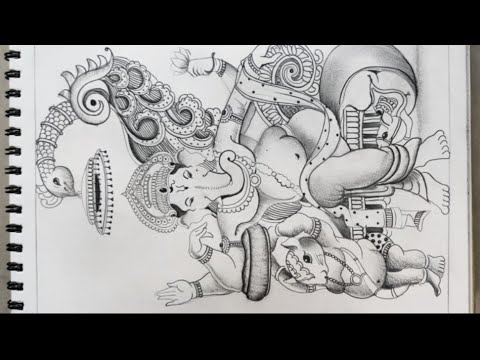 How to draw a beautiful pencil shading sketch of Ganpati Bappa with a ...