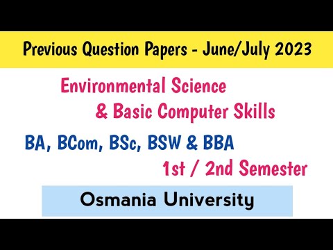 Environmental Science | BCS | Question Paper June 2023 | BA Bcom BSc ...