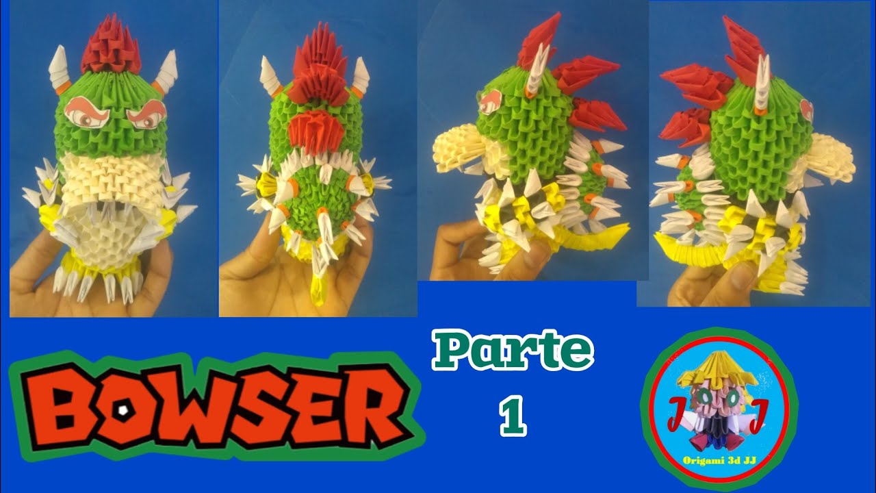 Como Hacer A BOWSER 🐲💚 Parte 1 De SUPER MARIO BROS 🛠️ De Origami 3D ...
