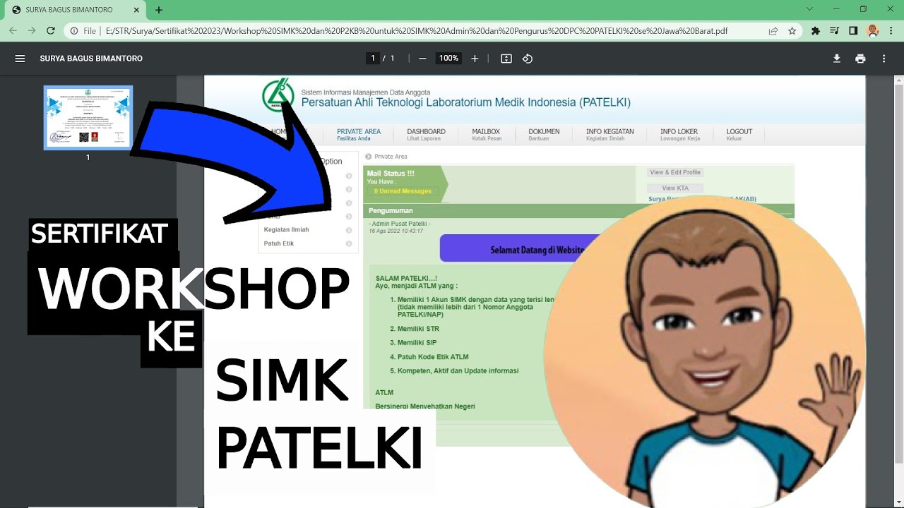 Tutorial Penginputan Sertifikat Workshop di SIMK ATLM - YouTube