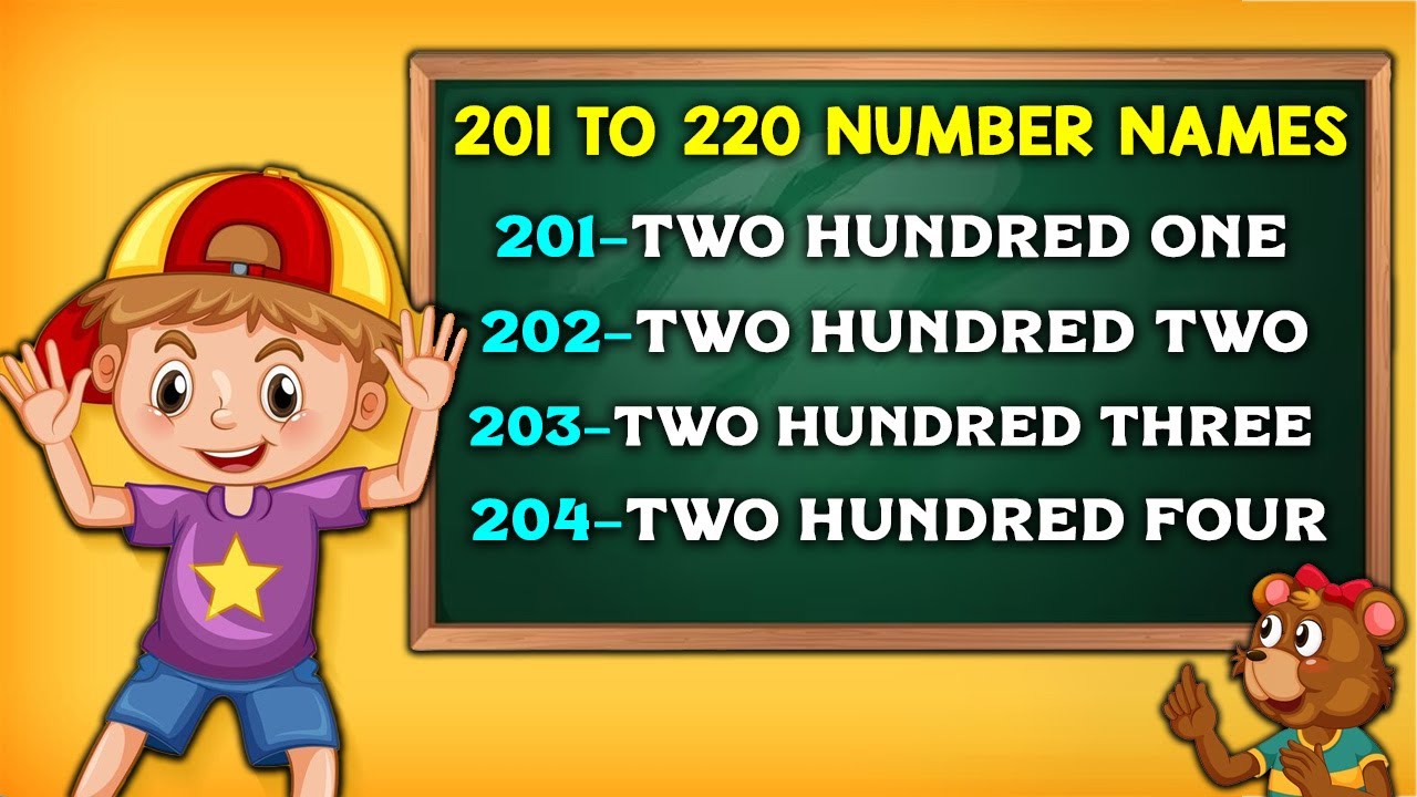201 to 220 Number Names in English | 201 to 220 Spelling | Video For ...
