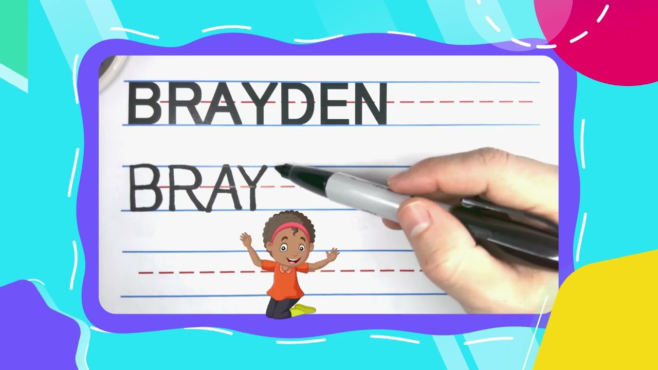 How To Write BRAYDEN | Write With Me! -- FOR KIDS - YouTube