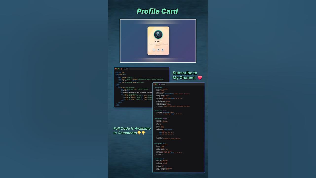 Stunning Profile Card Design With Hover Effects Modern Ui Inspiration Codingtutorial Youtube