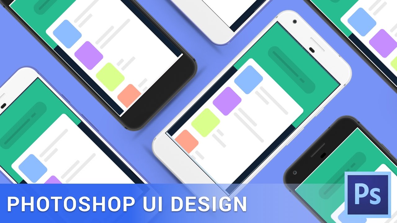 Full Color Wireframe in Photoshop UI Design Tutorial - YouTube