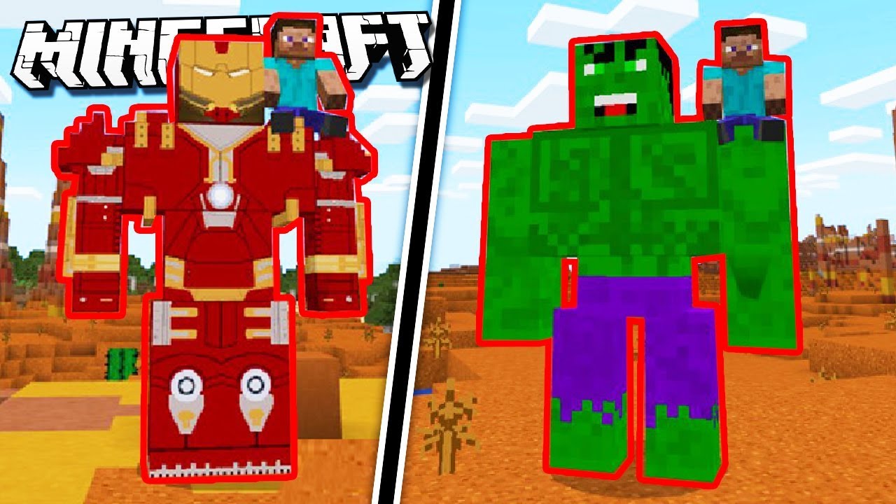 Spawn HULK, IRON MAN & More in Minecraft! - YouTube