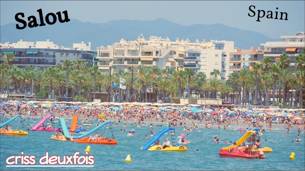 Salou ; Ambience ; Baignade ; 4K ; Plage de Llevant ; Soothing and ...