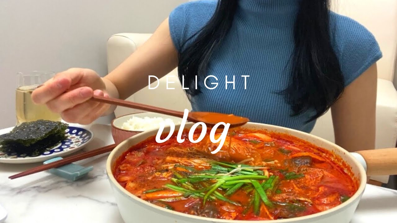 Eng Vlogㅣ 자취요리브이로그 ㅣ 💁♀️밀키트로 집에서 소곱창전골🥘만들어 먹기ㅣ치즈등갈비문어파스타스테이크해물부추전