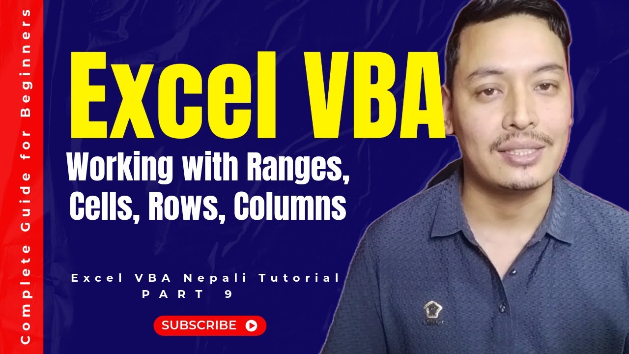 Excel Vba In Nepali Part 9 Working With Ranges Cells Rows Columns