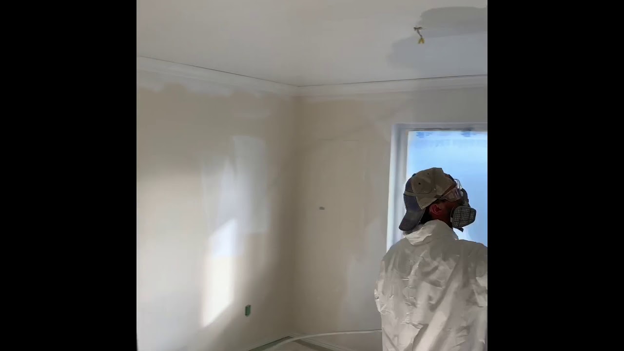 Painting a room in under two minutes! (sped up) Spraying smoke seal ...