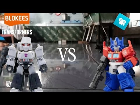 Stop Motion Animation Blokees Galaxy Defender Megatron vs Optimus Prime ...