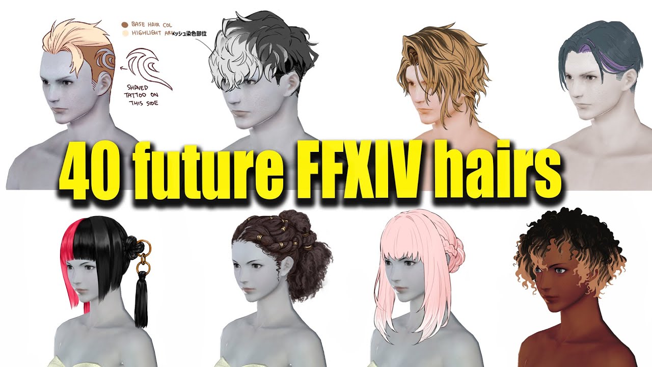 We might get all these hairs in game someday - #ffxiv - YouTube