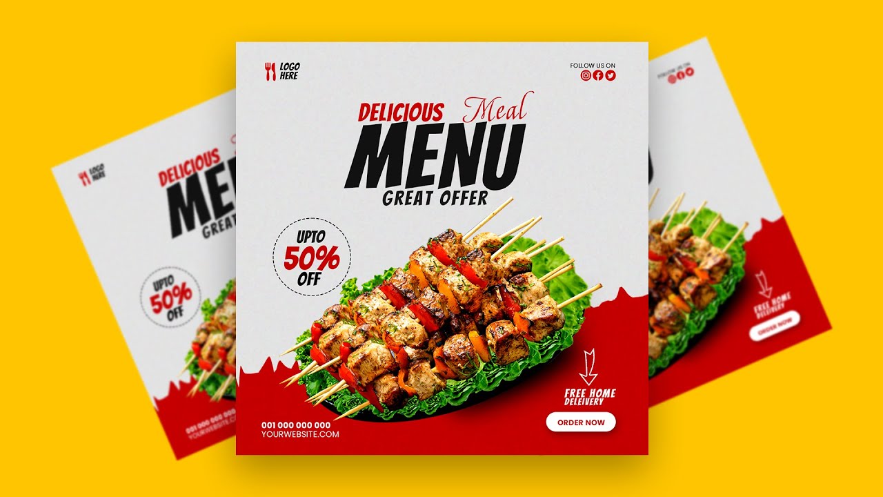 How To Make Professional Stick Meat Poster For All Social Media ...