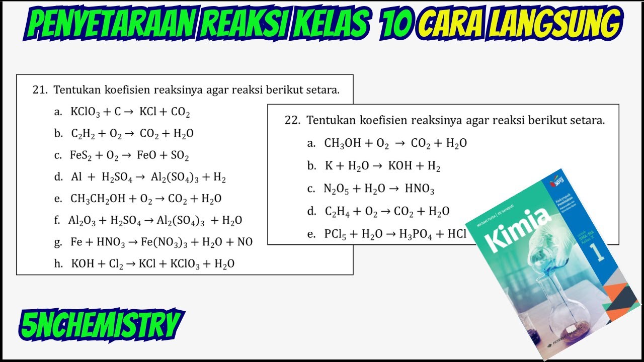 Penyetaraan Reaksi Kimia Kelas 10 - Cara Langsung - YouTube