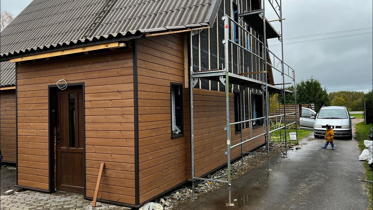 Ventiliuojamas fasadas#5 termo lentelių montavimas,langu apdaila. - YouTube