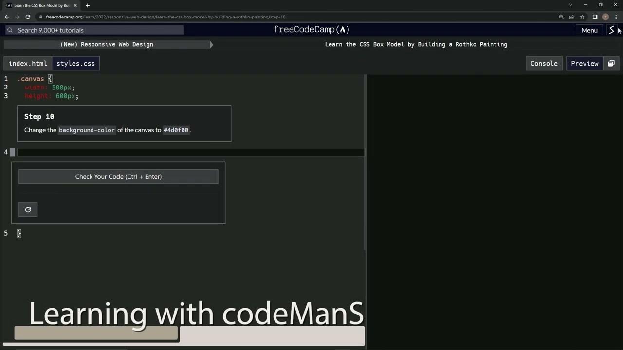 learn2code | freeCodeCamp (New) Responsive Web Design - Building a Rothko Painting: Step 10 ...