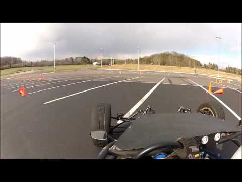 Andrew Keisler, hand built exoskeleton race car, autocross 3-5-12 - YouTube