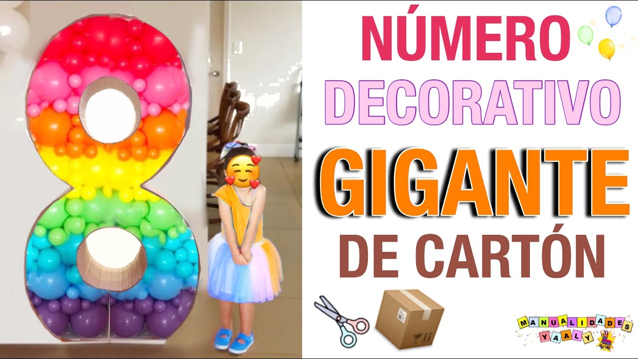 🌟CÓMO HACER ESTRUCTURA DE NÚMERO PARÁ DECORACIÓN SOLO CON CARTÓN ...