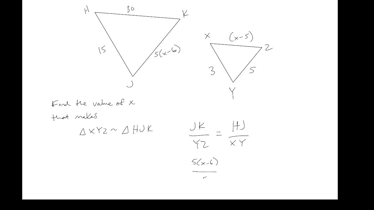 Geometry Lesson 8.3 Proving Triangle Similarity SSS and SAS - YouTube