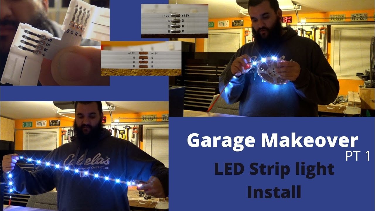 LED Strip Light Installation *Garage Makeover* Pt 1 - YouTube