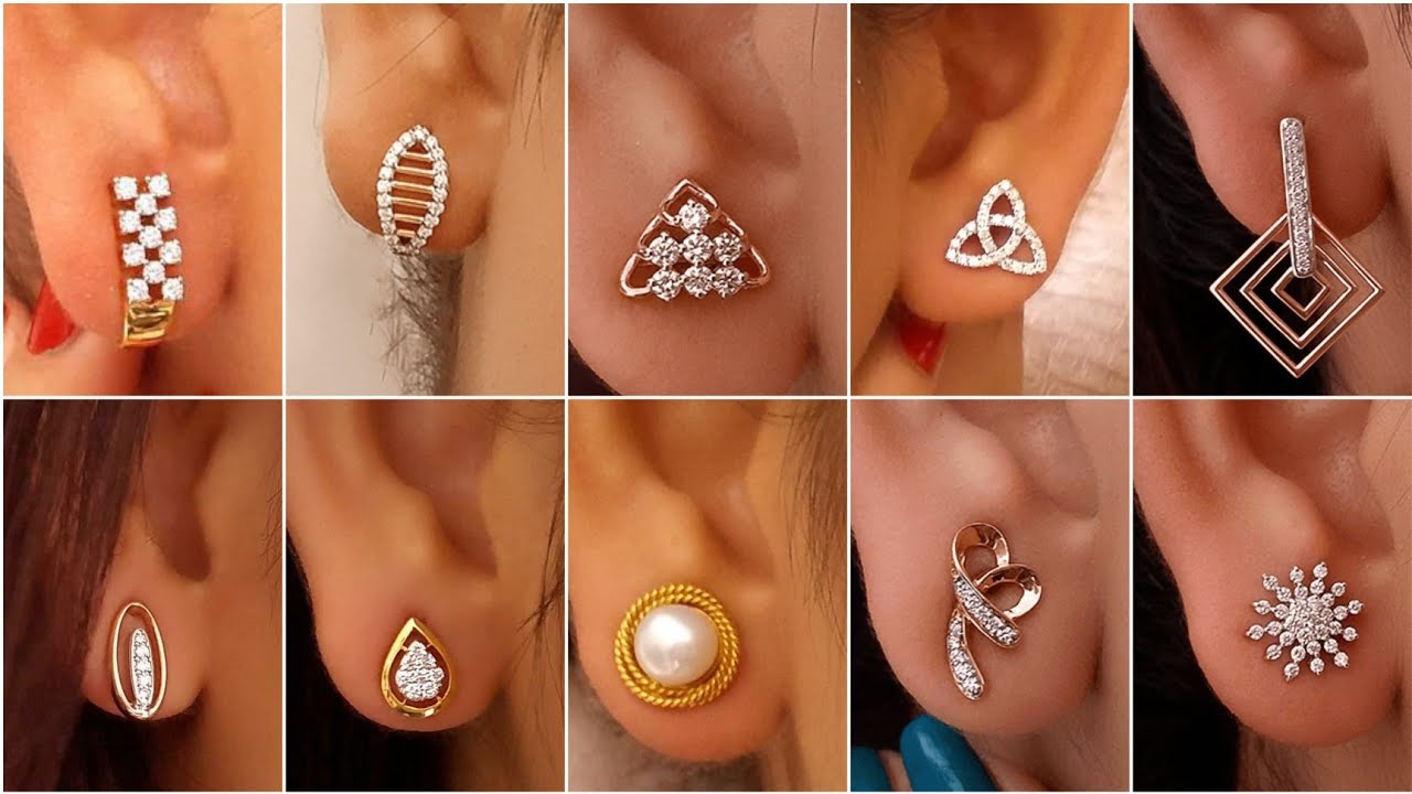 Latest Diamond Earrings stud design with price/Diamond stud/ladies ...
