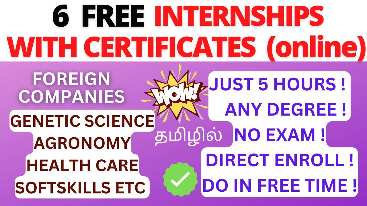 6 FREE ONLINE INTERNSHIPS WITH CERTIFICATES| DO IN FREE TIME ...
