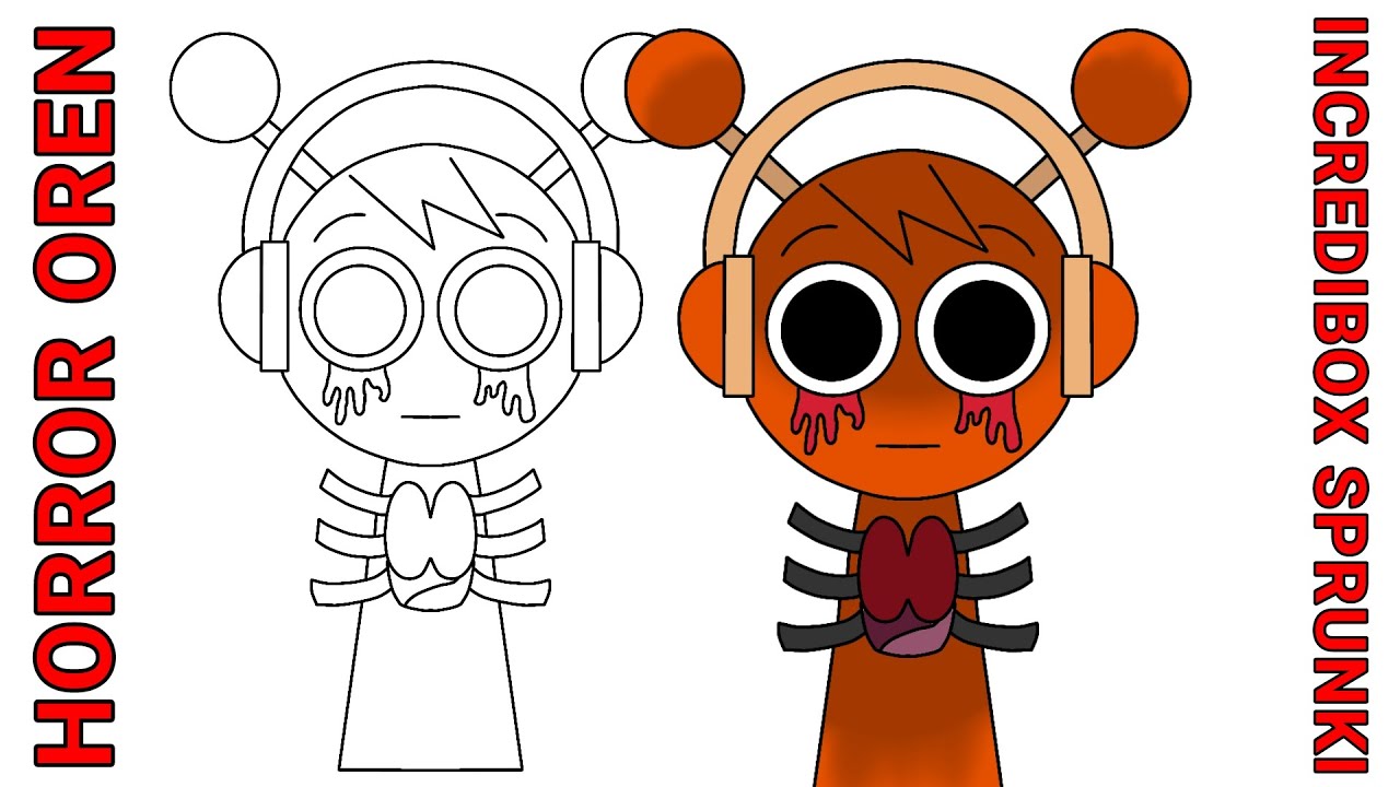 How to draw Horror Oren from Incredibox Sprunki | Easy drawing tutorial ...