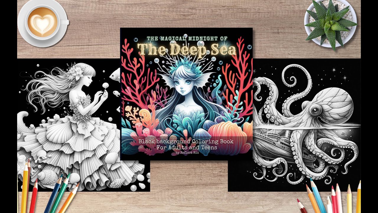 [Flip Through] Black background coloring book: Magical Midnight of the ...