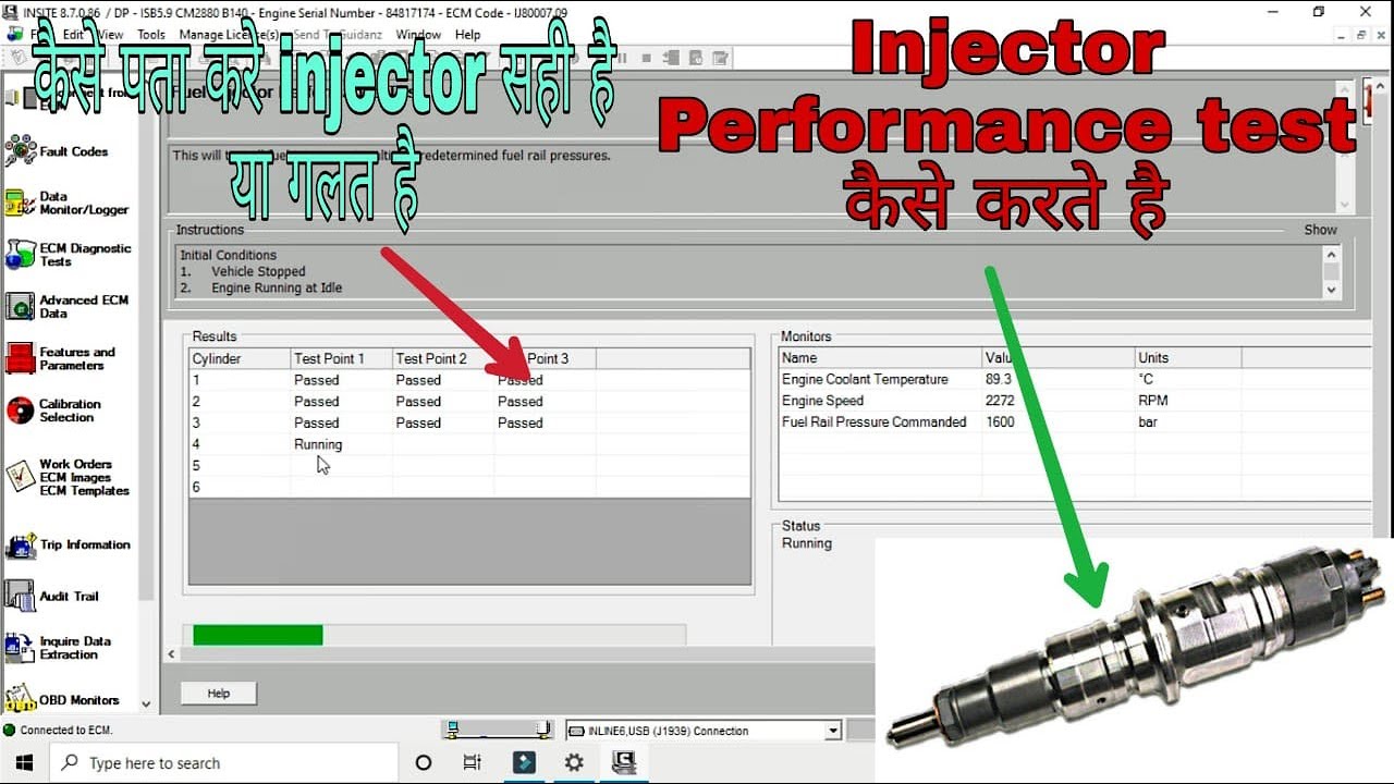 How to Do fuel injector performance test of BS4 Cummins Engine - YouTube