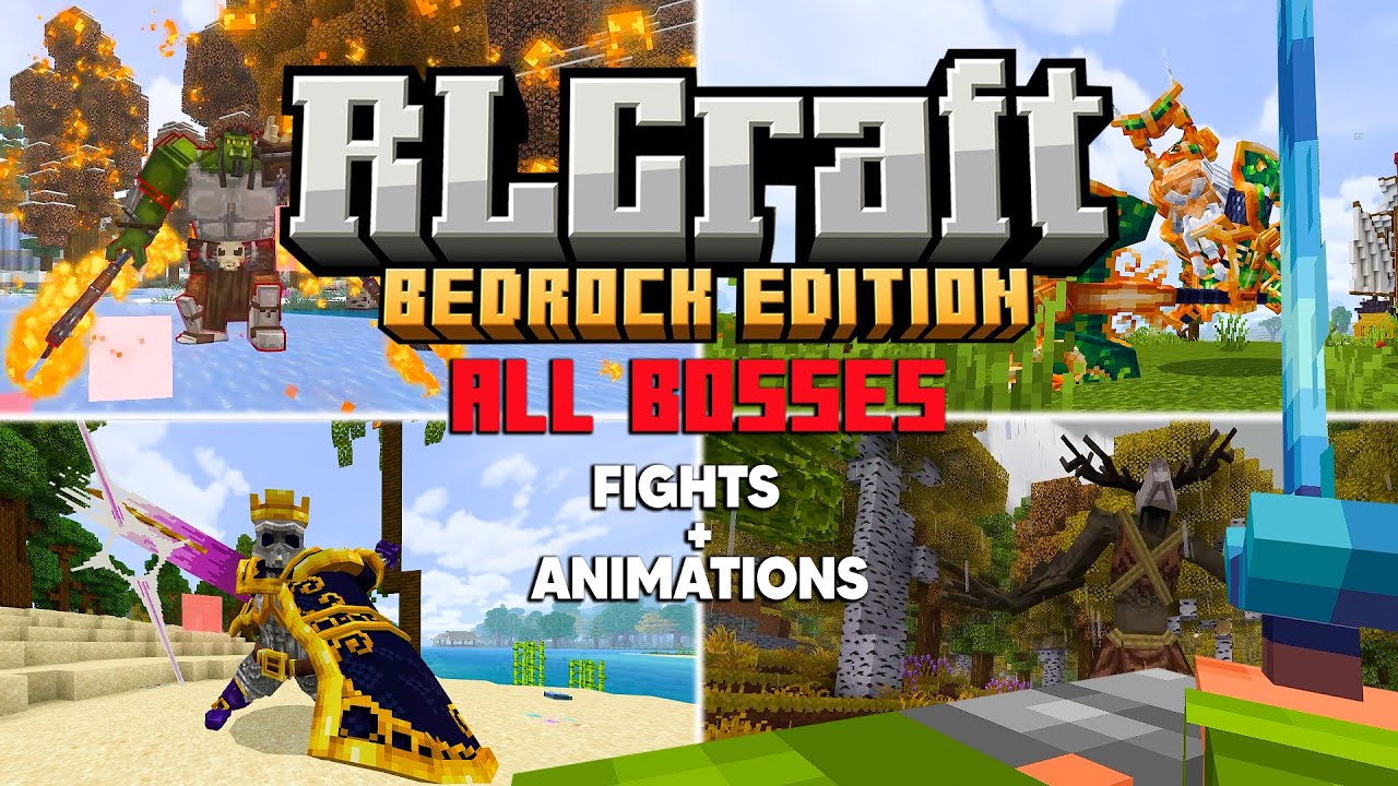 RLCraft Bedrock ALL BOSS FIGHTS (battle animations) - YouTube