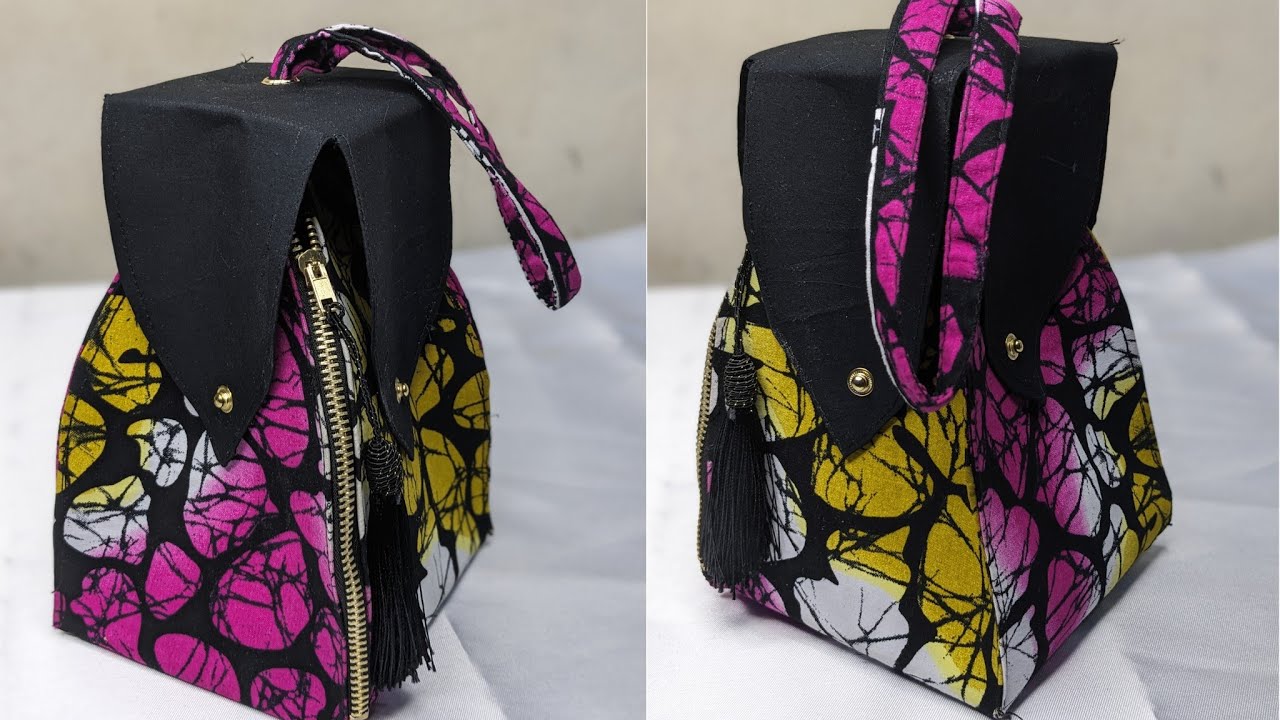 Ankara PYRAMID HAND BAG Tutorial } DIY Ankara Purse - YouTube