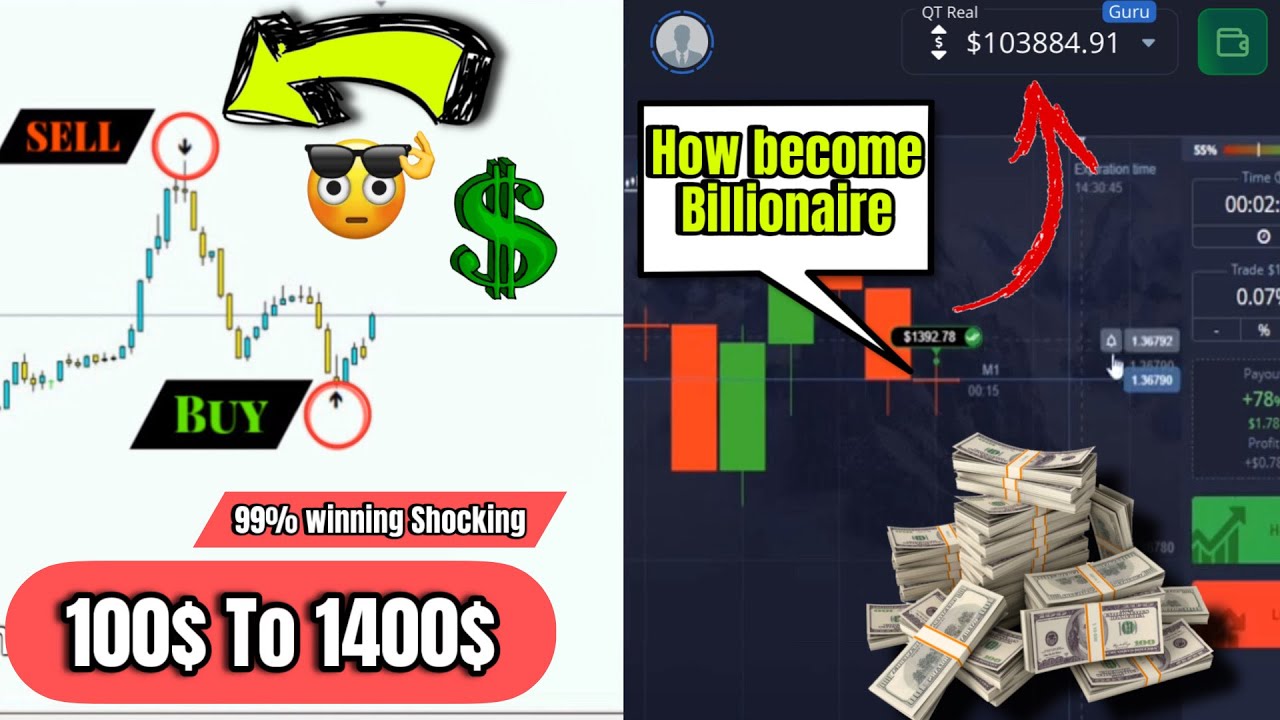 I turned 100$ To 1400$ | Mt4 indicator | Easy pocket option strategy ...