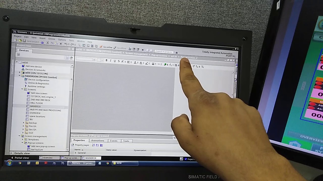 Tia portal crashes while move object from screen to pop up screen - YouTube